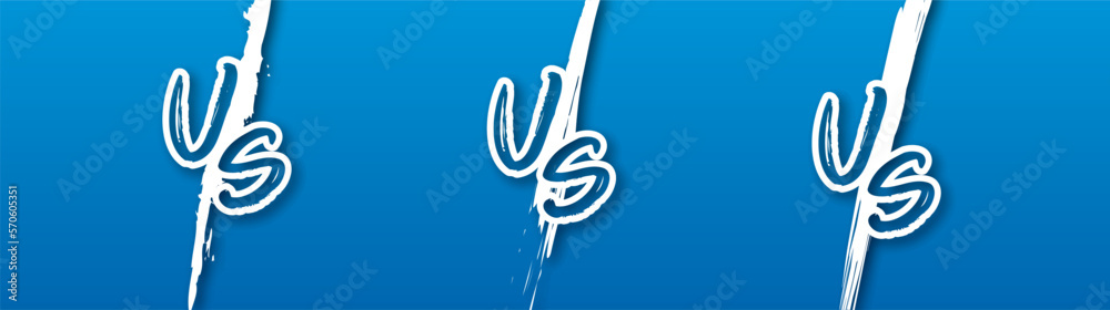 Set VS screen. Blue abstract versus background. Torn paper design ...