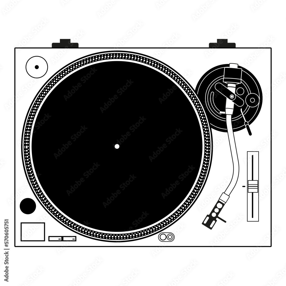 Vector image of the classic Technics SL-1200 turntable vinyl player ...