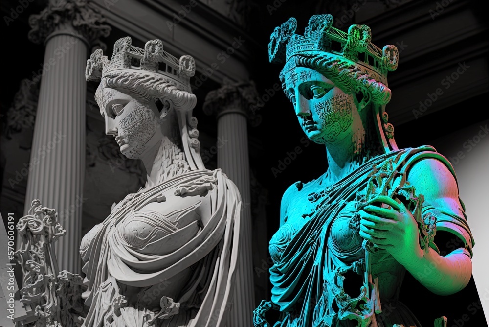 Mixing classical statuary with cyberpunck vaporart, the Renaissance ...