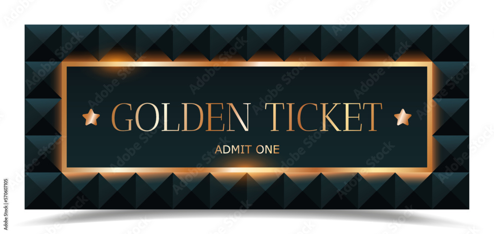 Black and gold ticket. Vector illustration Stock Vector | Adobe Stock