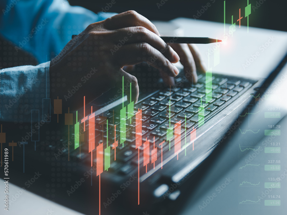 Stock market and business growth, planning and strategy concept ...