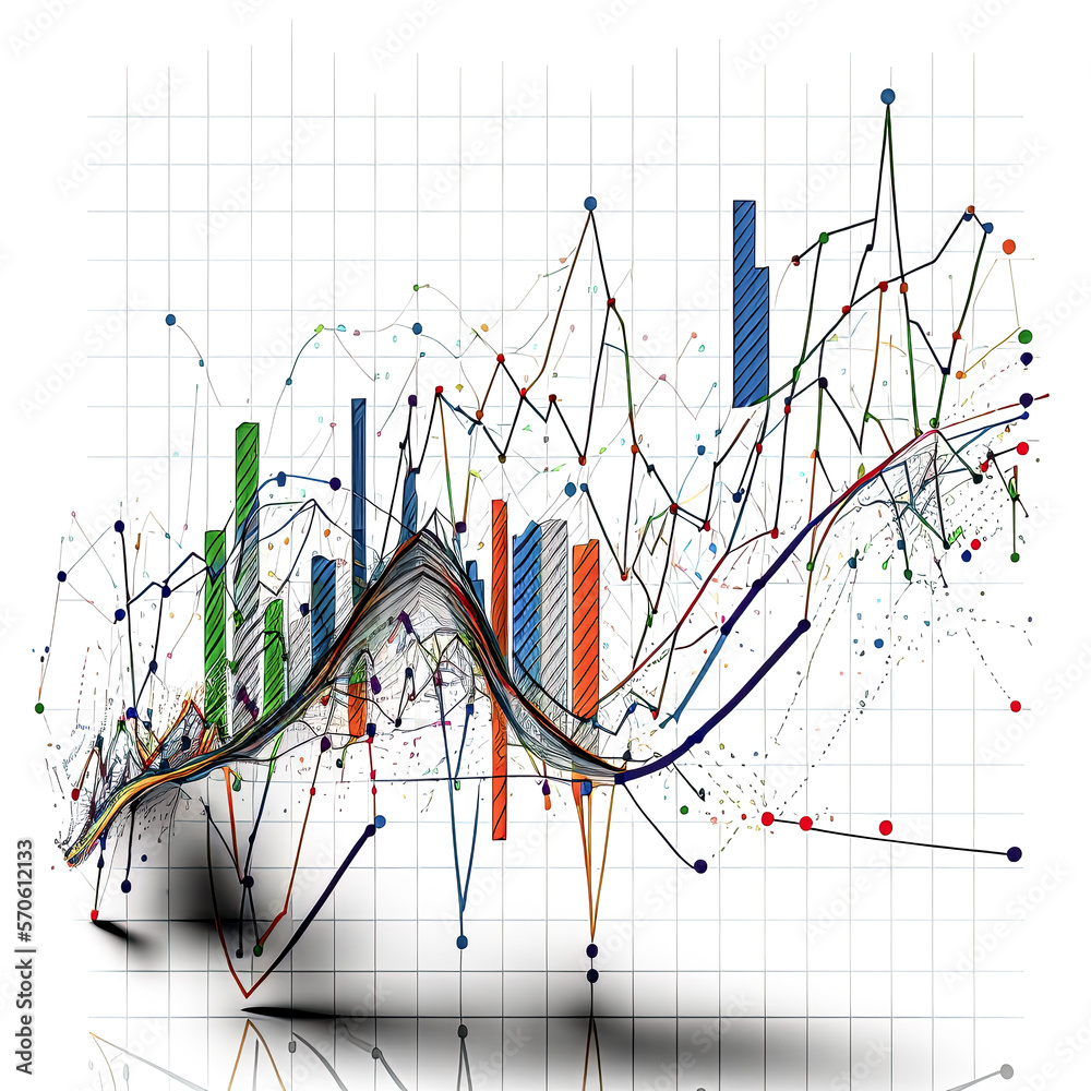 On a plain white background, multiple colorful line graphs were ...