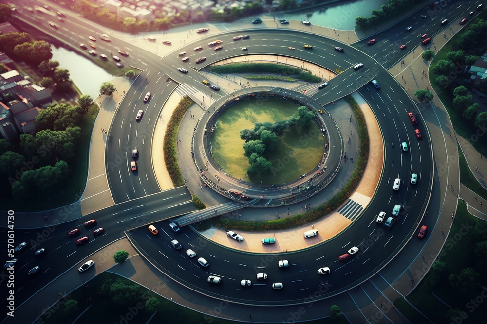 Panoramic view of Public transport life concept , expressway car ...