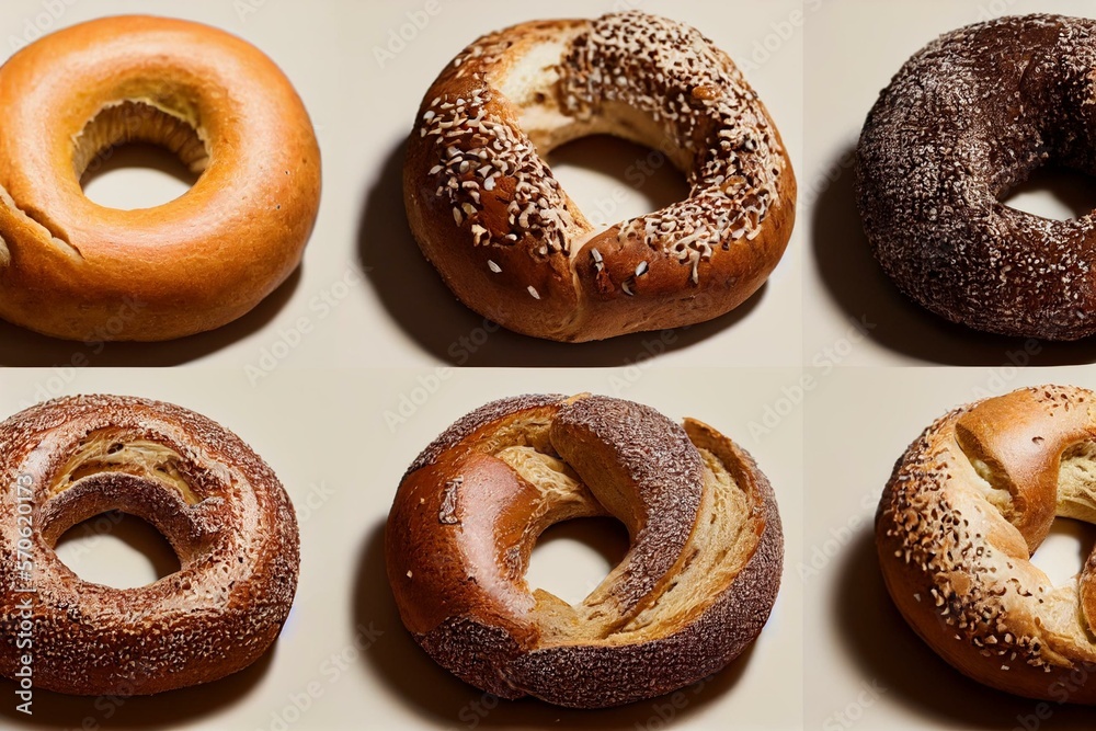 Bagel bread closeup isolated isolated on white background. display ...