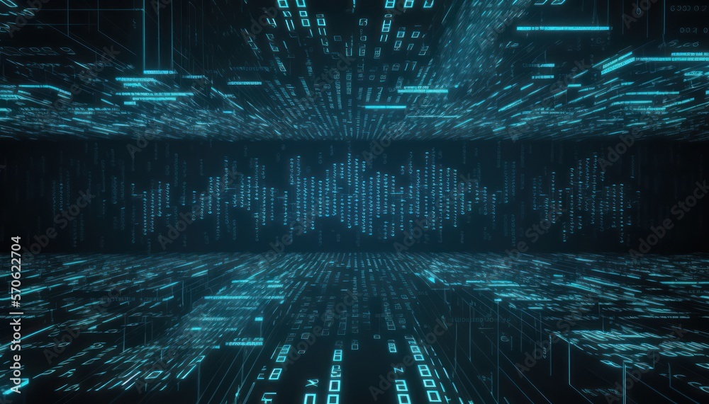 Digital Binary Code Matrix Background Of A Scientific Technology Data Binary Code Network