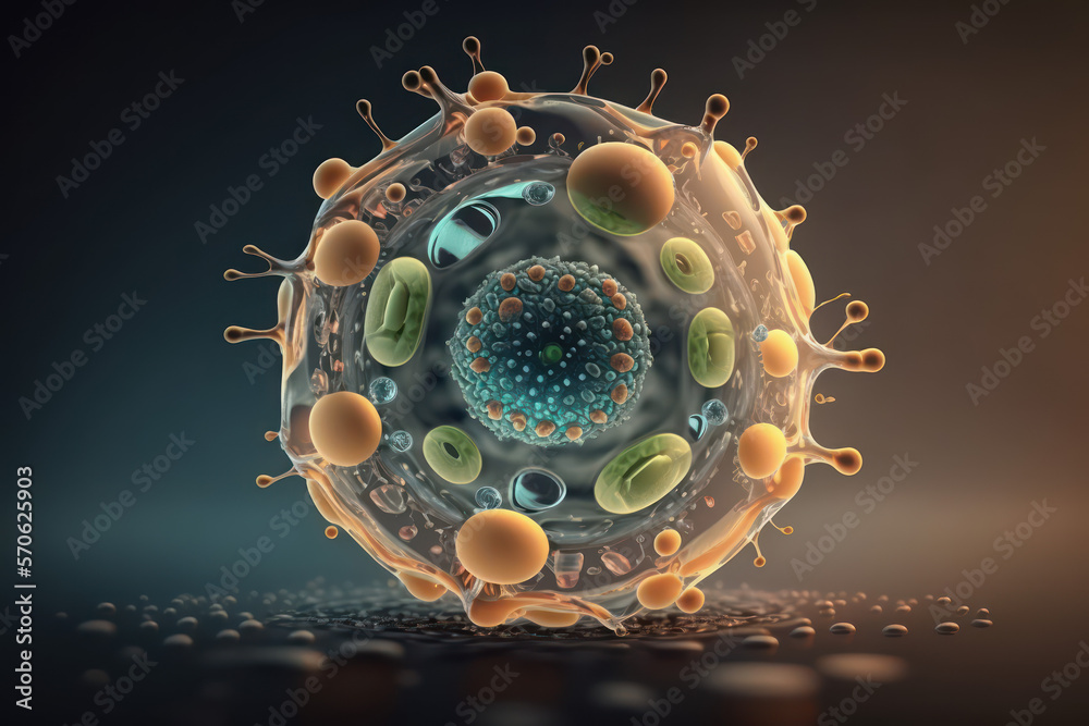 Virus cell concept art, cancer cell, t-cell illustration, bacteria ...