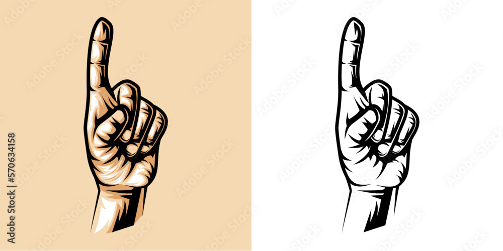 hands points up Stock Vector | Adobe Stock