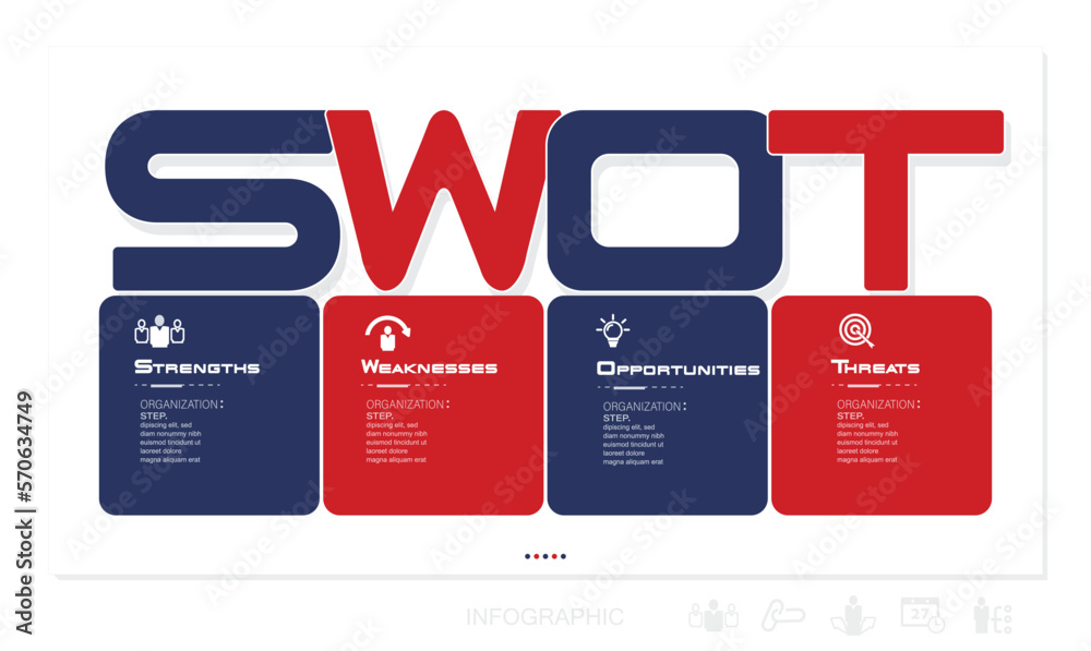 SWOT illustration Infographic, Flow Chart, Organization, strength ...
