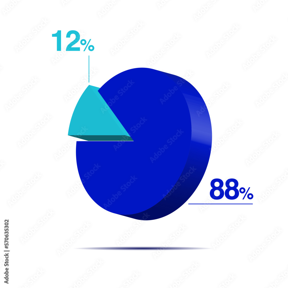 12 88 twelve eighty eight 3d Isometric pie chart diagram for business ...