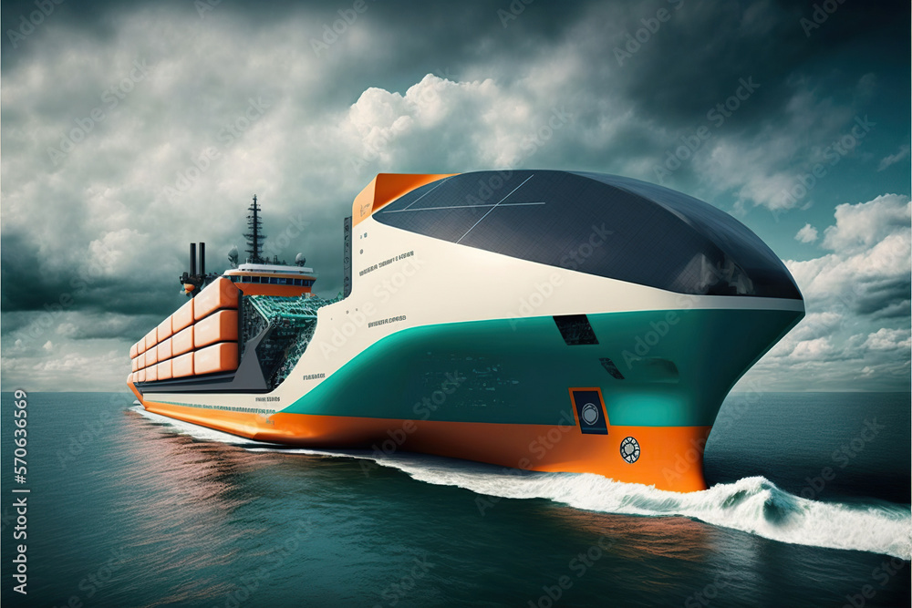 The future of shipping electric boats and sail-powered, concept of ...