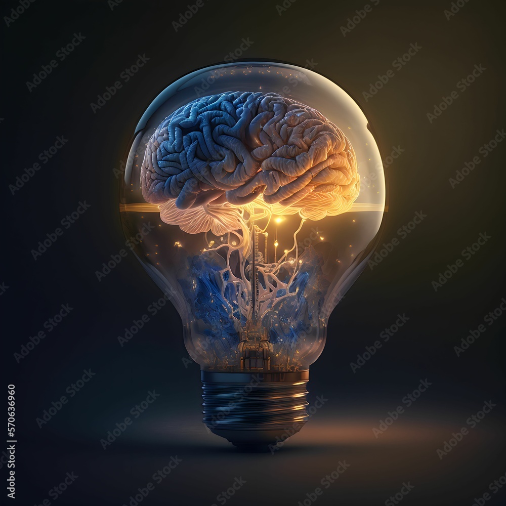 Lighting up Ideas: Human Brain Illuminated Inside a Lightbulb for ...