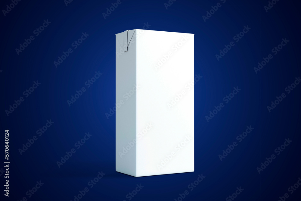 white milk box isolated on dark navy blue background Stock Illustration ...