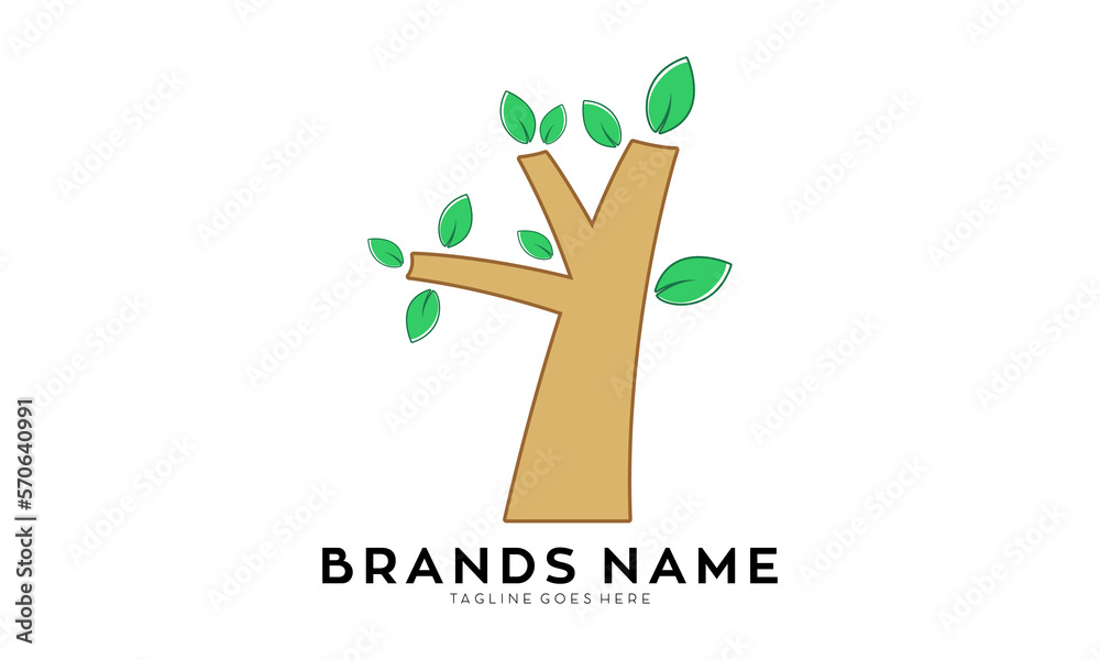 Cartoon tree illustration vector logo Stock Vector | Adobe Stock