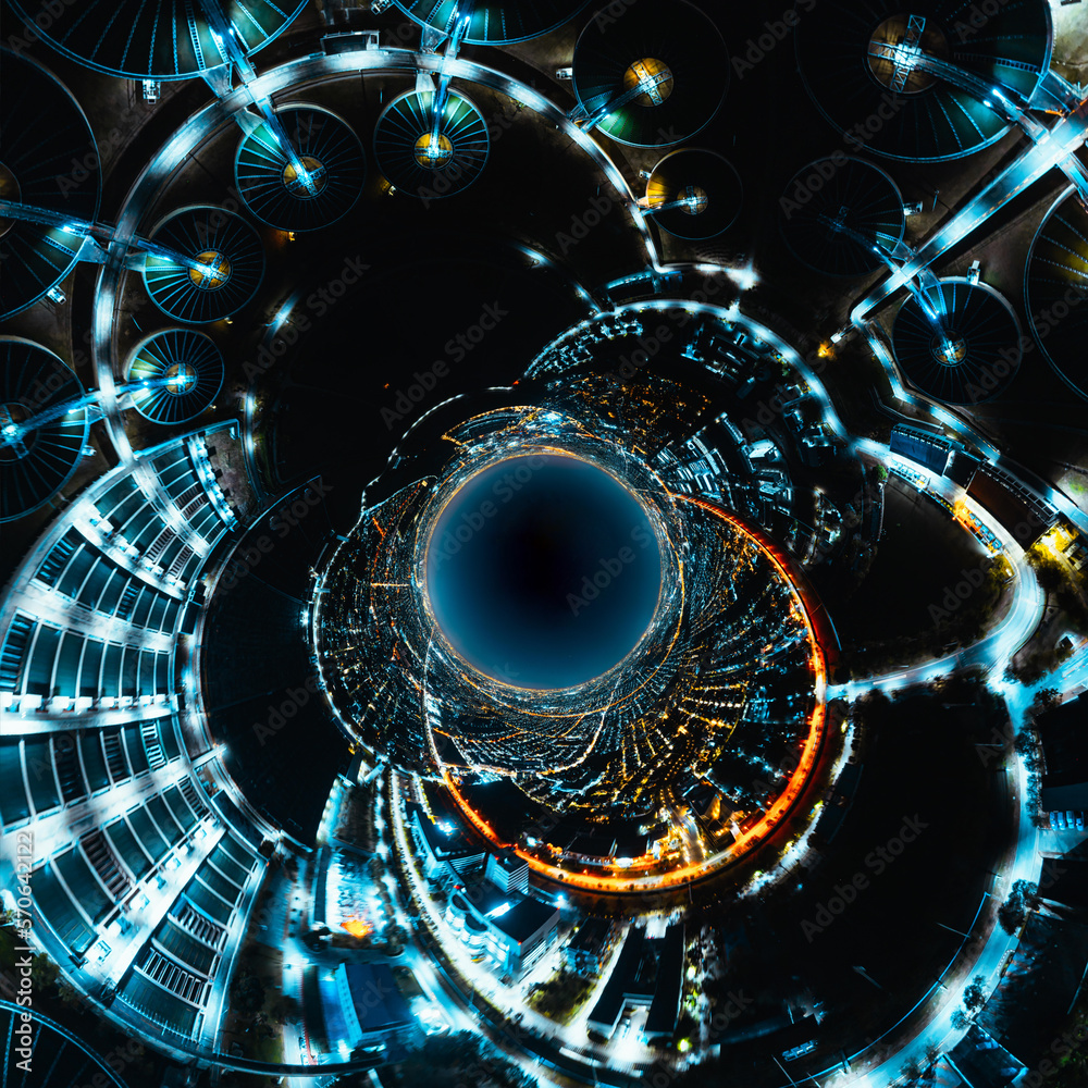 360 Wide Panoramic image of Drinking water treatment plant ...