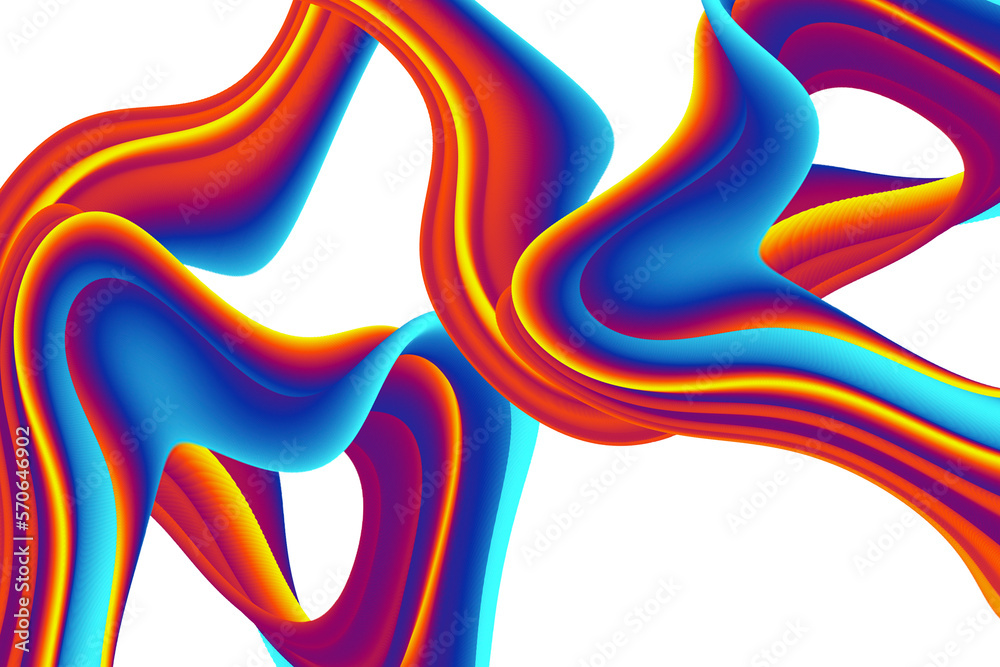 Abstract multicolour ribbon fluid free distorted dynamic flowing ripple ...