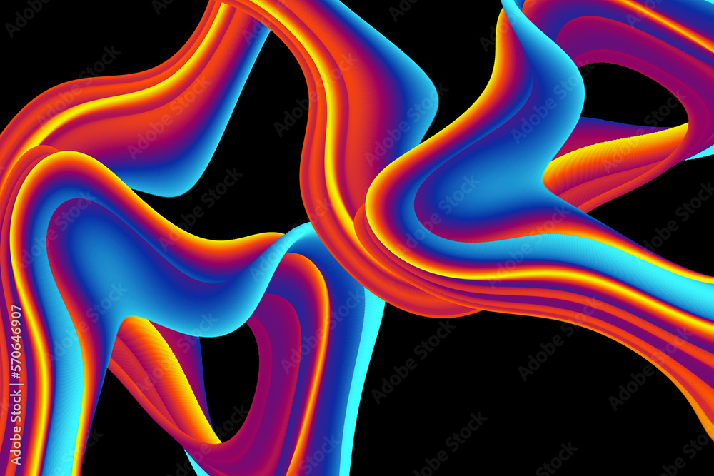 Abstract multicolour ribbon fluid free distorted dynamic flowing ripple ...