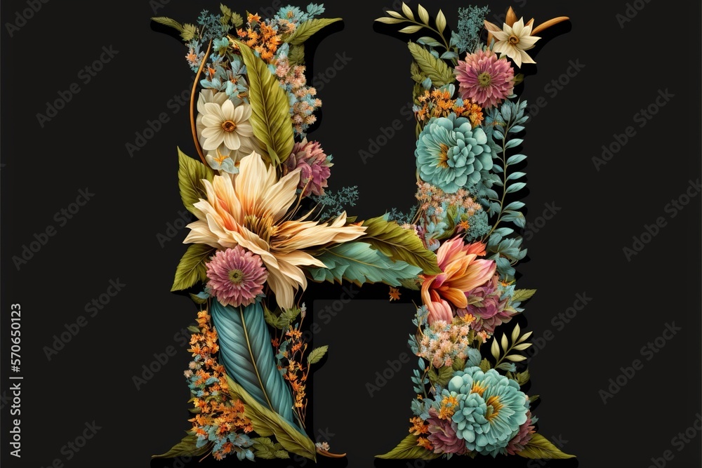Letter h flower pattern, concept of Geometric Shapes and Abstract Art ...