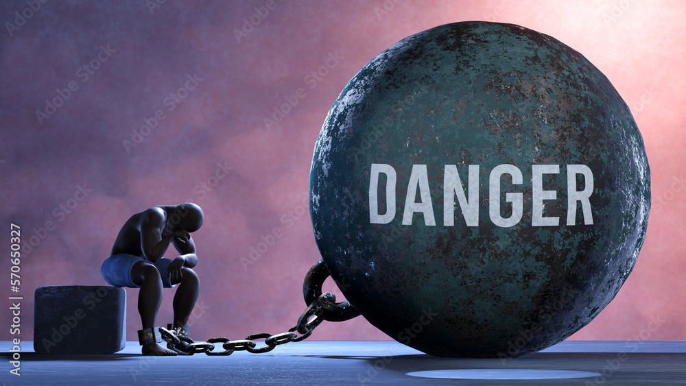 Danger - a gigantic and unmovable weight chained to a vulnerable and ...