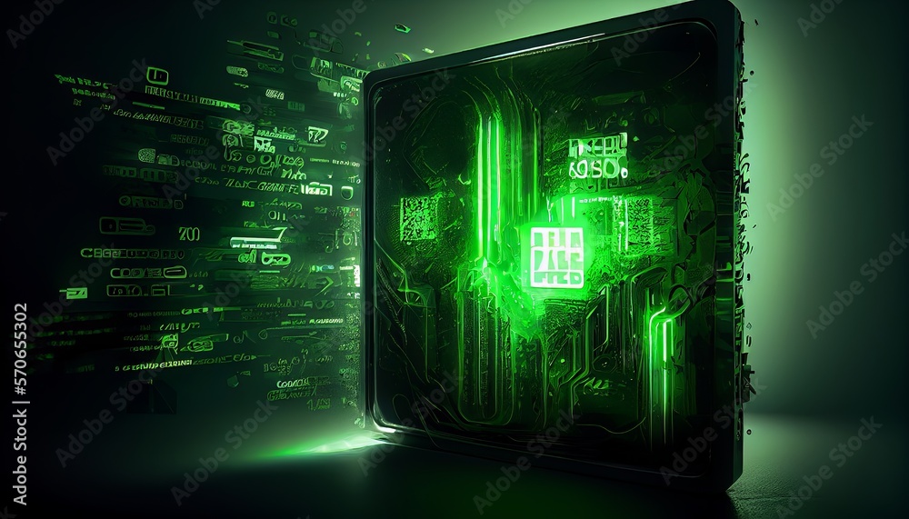 Code Streams: A Visual Journey Through The Green-Lit Cybernetic World ...