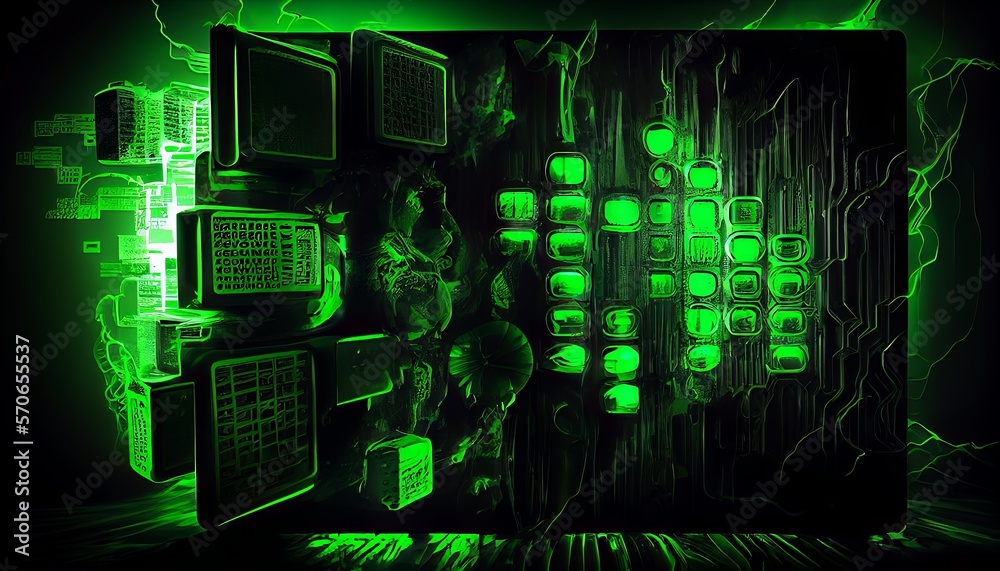 Code Streams: A Visual Journey Through The Green-Lit Cybernetic World ...
