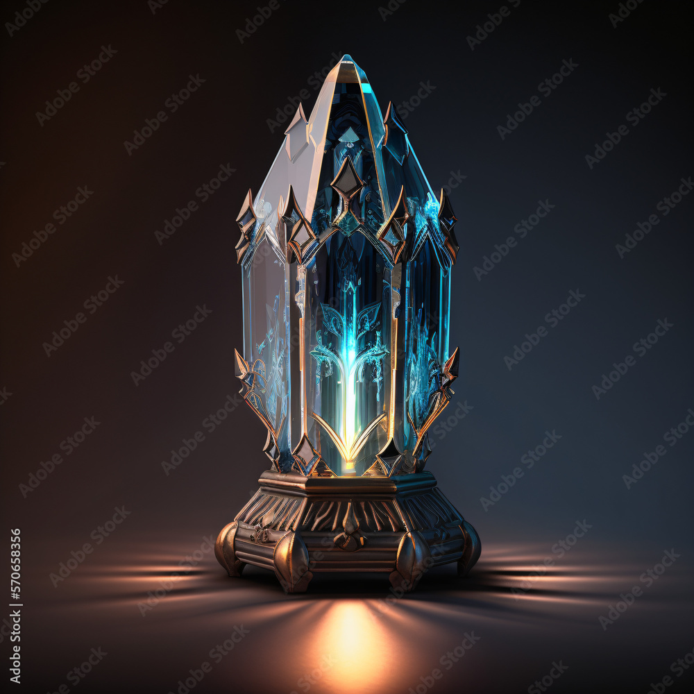 an arcane magic crystal in the fantasy style of a dungeons and dragons ...
