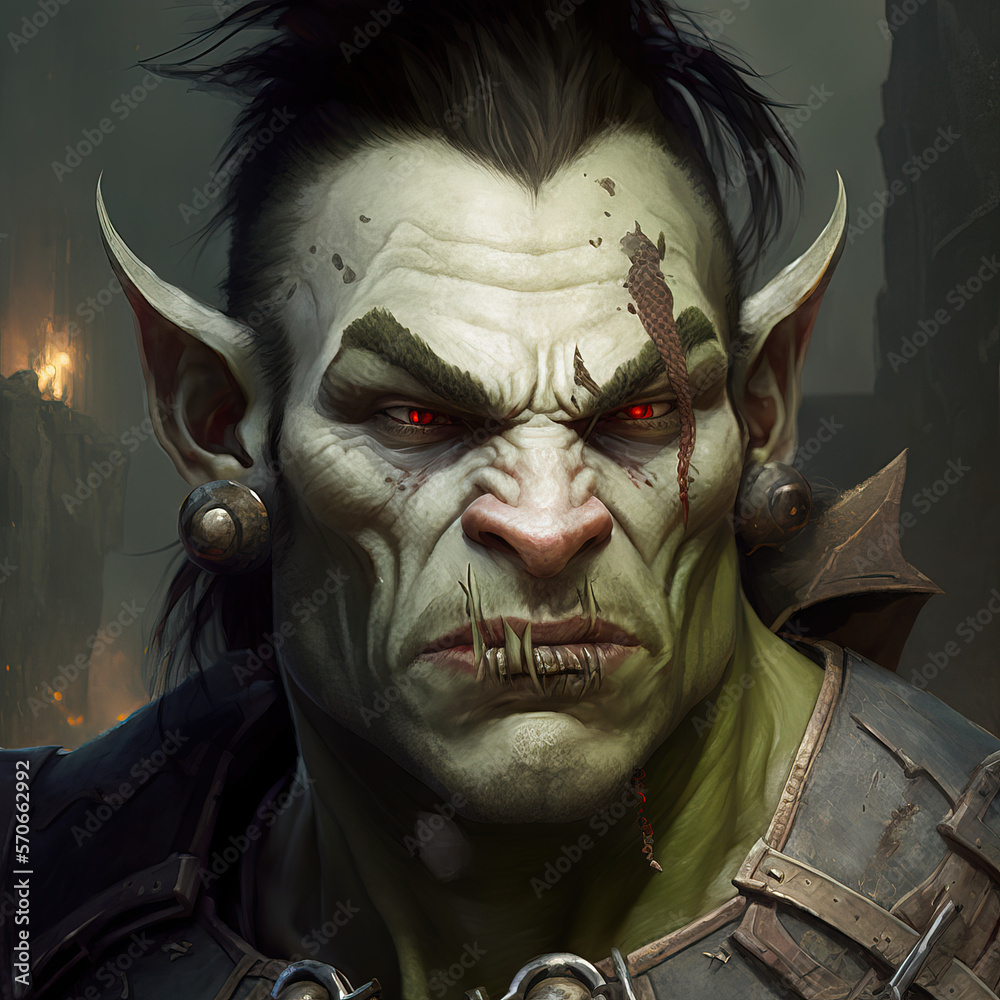 Male Orc Character Portrait Rpg Fantasy Avatar And Token Stock Illustration Adobe Stock