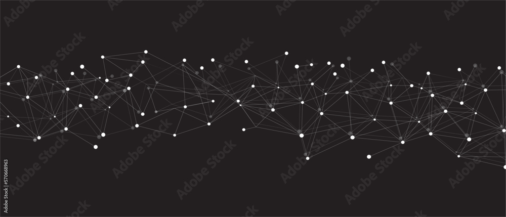 White network. Abstract connection on black background. Network ...