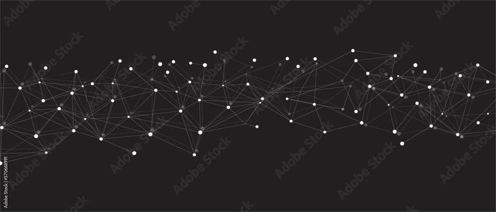White network. Abstract connection on black background. Network ...