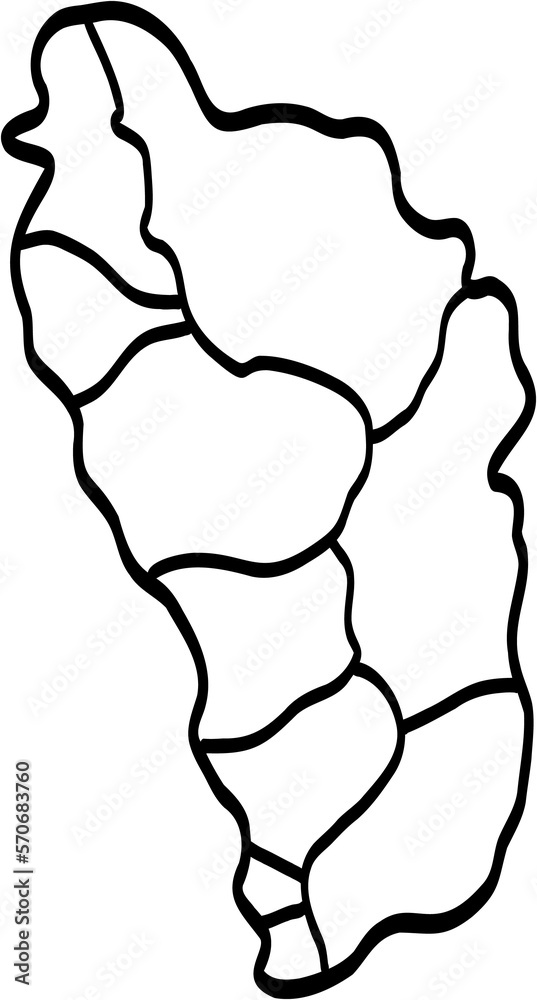 doodle freehand drawing of dominica map. Stock Illustration | Adobe Stock