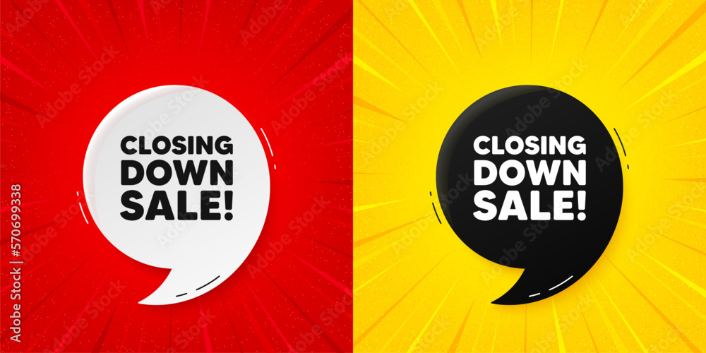 Closing down sale. Flash offer banner with quote. Special offer price ...