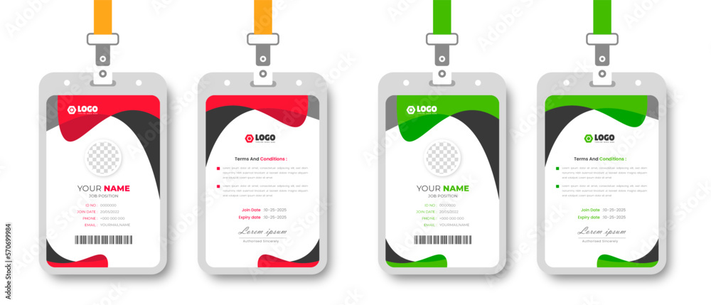 corporate Modern and simple business office id card design bundle ...