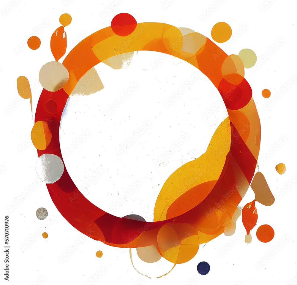 Red orange yellow colors bright bold circular dots circle blank copy ...