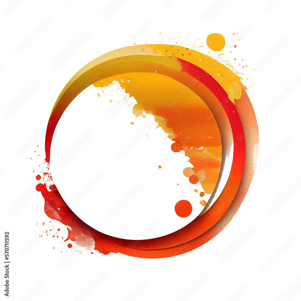 Red orange yellow colors bright bold circular dots circle blank copy ...