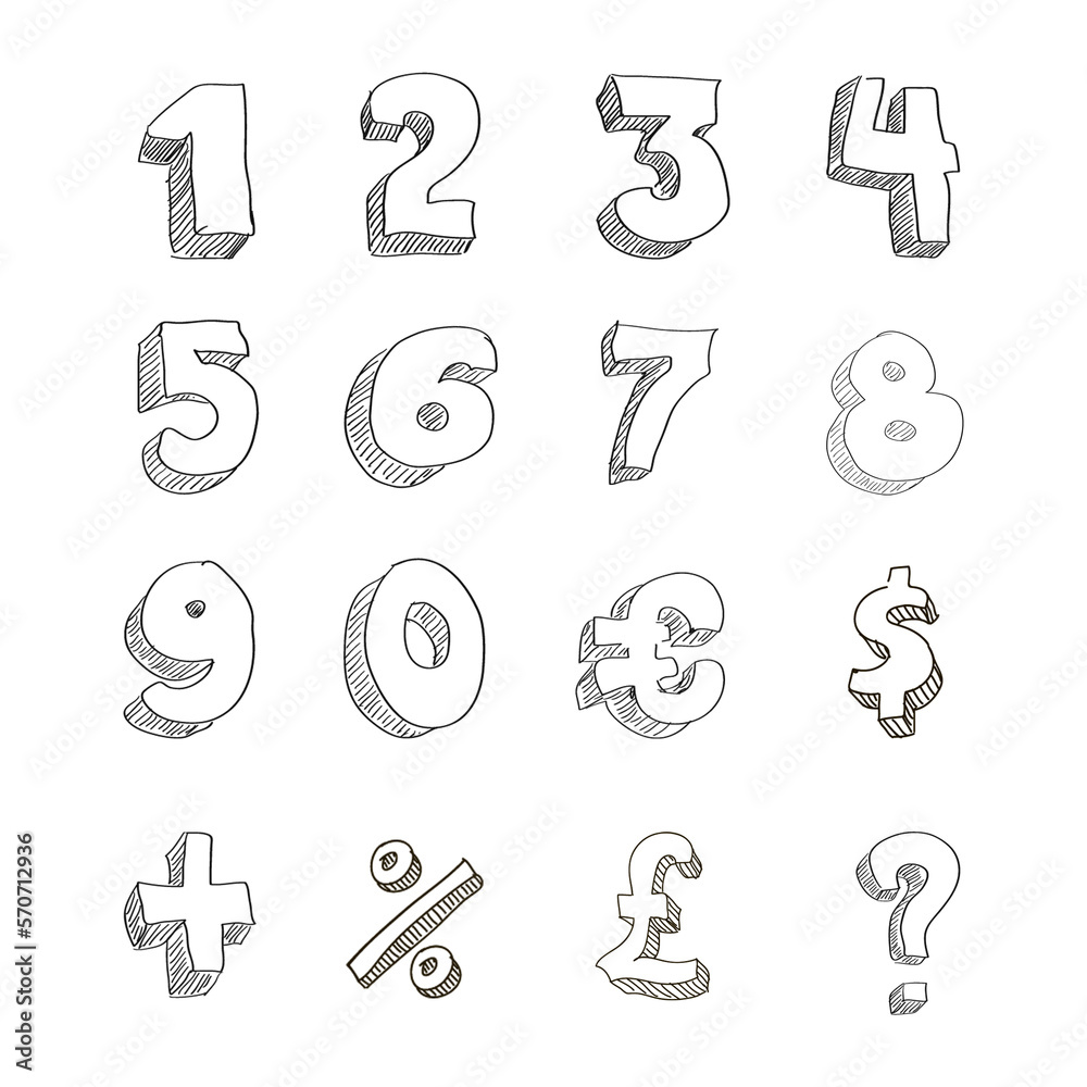 numbers and symbols, icons , symbols, Stock Illustration | Adobe Stock