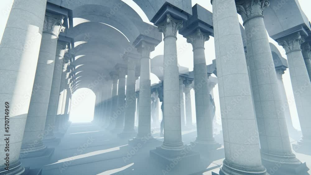 White roman columns Stock Video | Adobe Stock