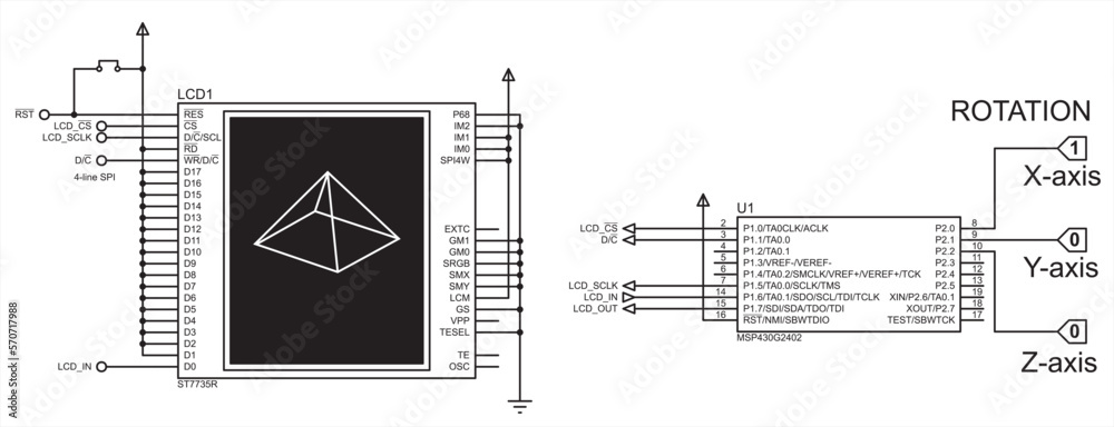 Schematic diagram of electronic device. Vector drawing electrical ...