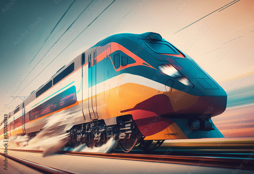 High-Speed Railway Journey: 8K AI-Generated Render of a Modern ...