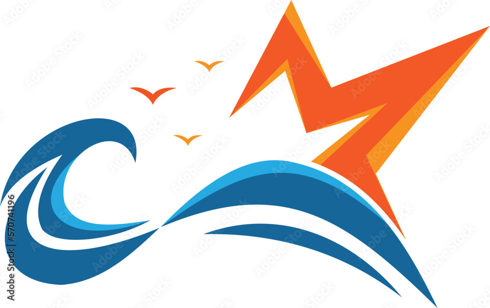 Star wave logo Stock Vector | Adobe Stock