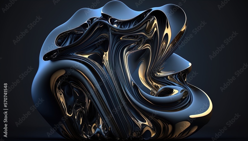 Abstract liquid rhodium 3D Business Technology Aurora Silk Background ...