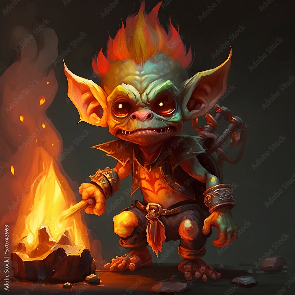 Fire goblin Stock Illustration | Adobe Stock