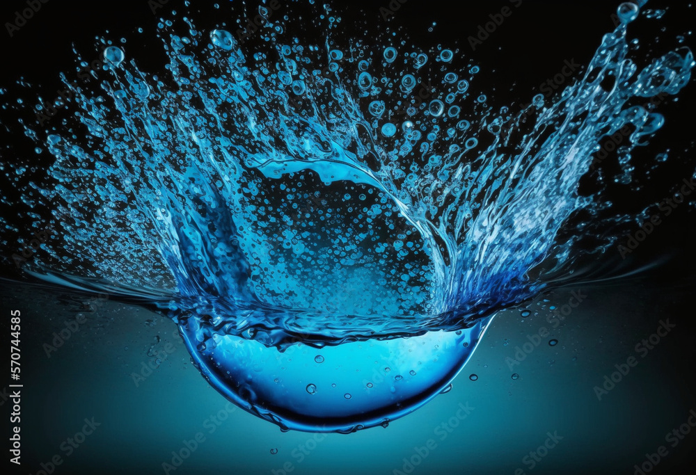 Ai-Generated Render of a Cool, Refreshing Splash of Blue Water ...