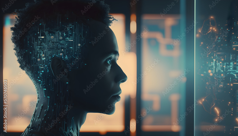 generated by artificial intelligence! visualization of a neural network ...