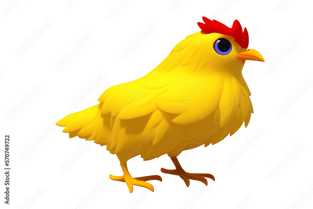Cartoon chicken, isolated on transparent background. 3d render ...