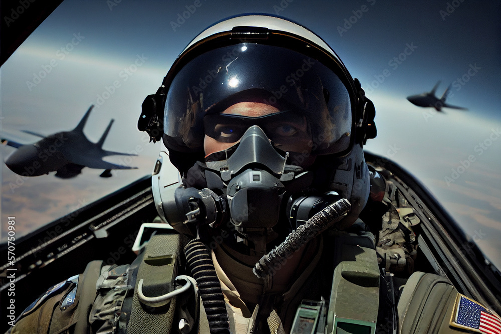 Fighter Pilot in Action Stock Illustration | Adobe Stock