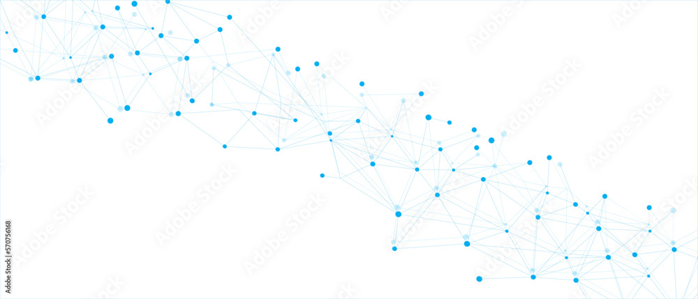 Blue network. Abstract connection on white background. Network ...