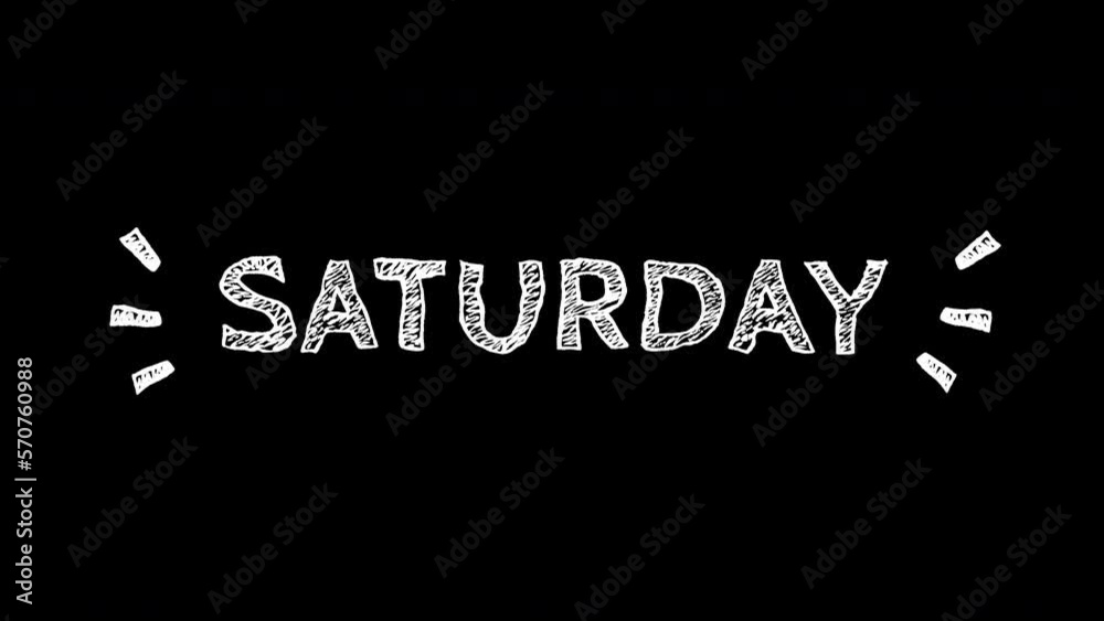 Weekdays. saturday lettering. ''saturday' lettering in doodles style on ...