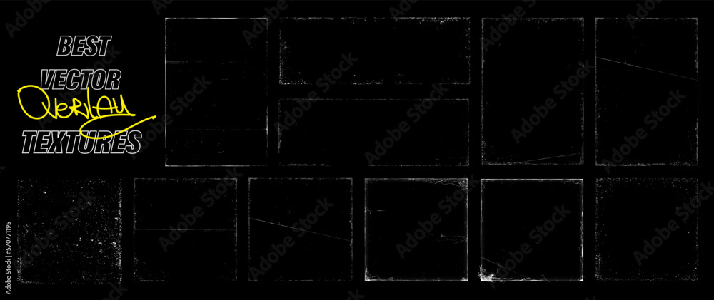 Square, Rectangular Overlay Textures with effect of torn, antiquity ...