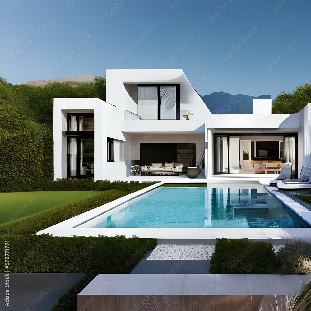 Modern home with an all-white color scheme and a minimalist design3 ...