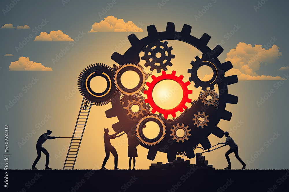 Team of people working & collaborating to solve problems, generate ...