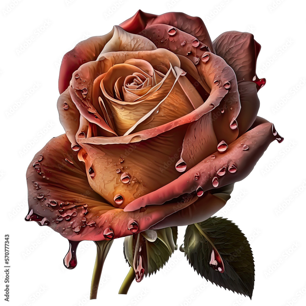 Rose Flower Design Elements Isolated on Transparent Background: A ...